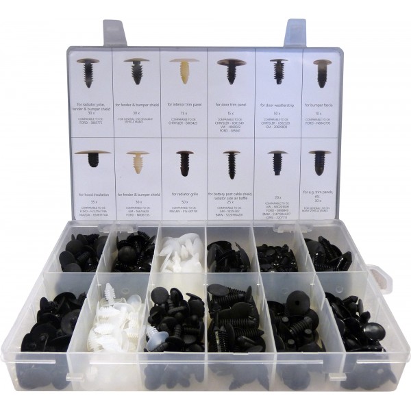 340pc Assorted Fir Tree Fixings General Use - Autogem