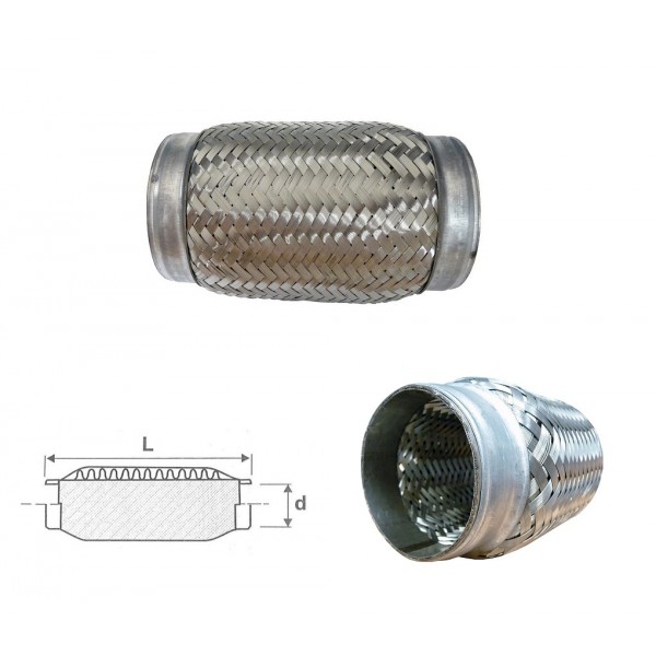 Inner Braided Flexi Pipe 90x200mm (dxL) - Autogem