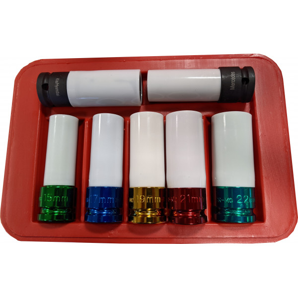 7 Piece Custom Alloy Wheel Impact Socket Set - Autogem